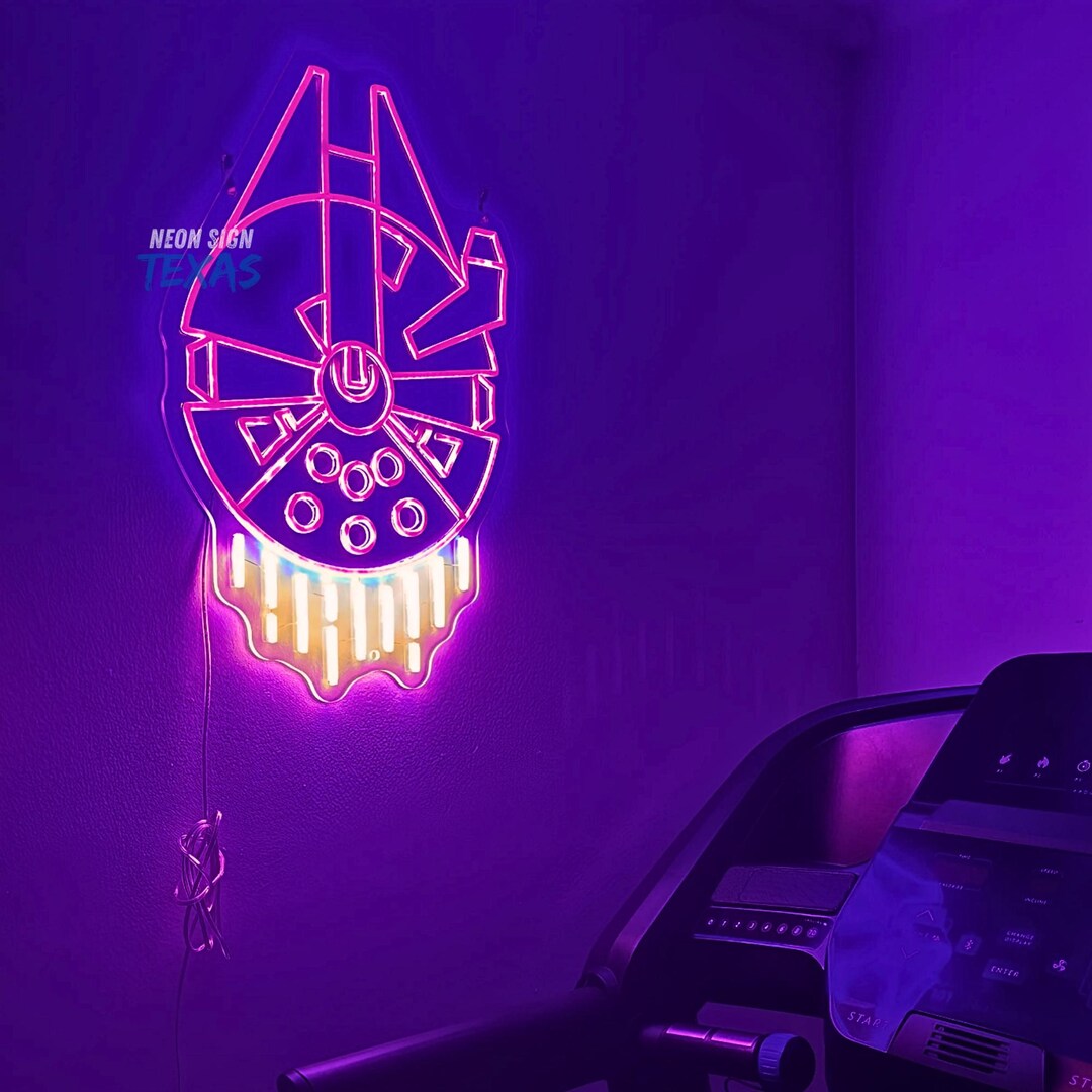 Space Falcon Neon Sign Celestial Neon Sign Spaceship Fly Into the ...