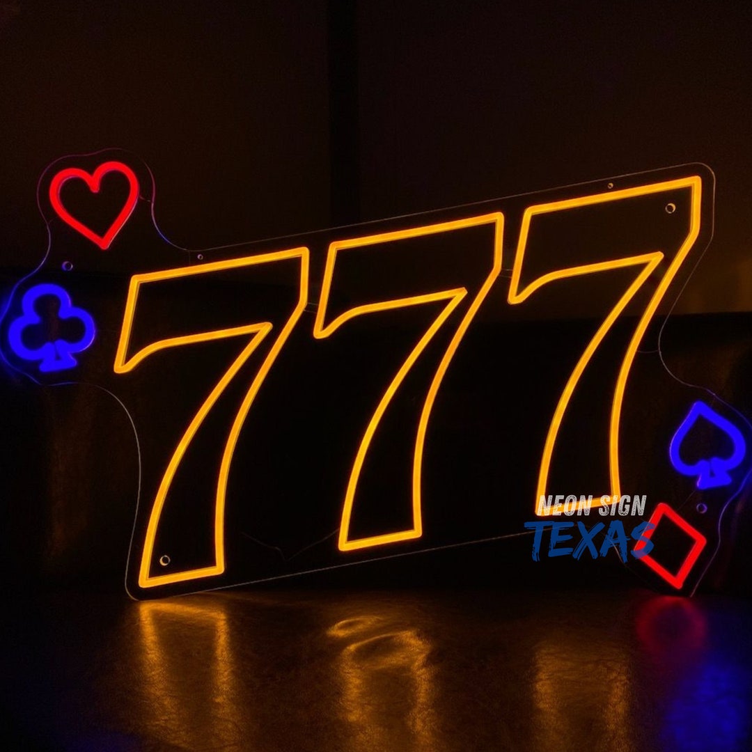 Lucky Seven Neon Sign 7 Number Neon Light 777 LED Neon Jackpot Casino ...