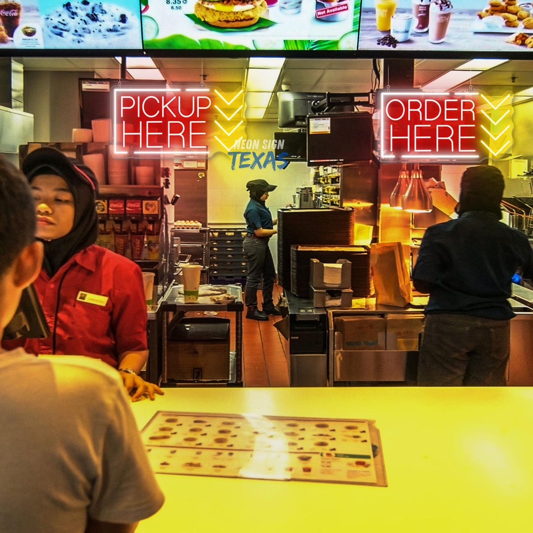 Order Here Pickup Here Neon Sign Opening Gift Order Here Neon Light ...