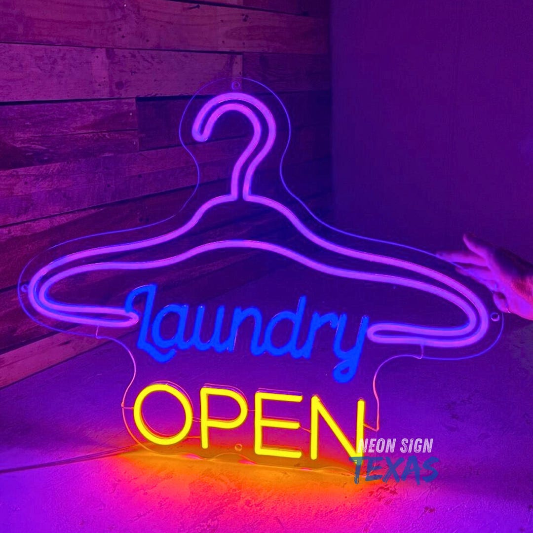 Laundry Open Neon Sign Custom Neon Sign for Clothes Shop Laundry Shop ...