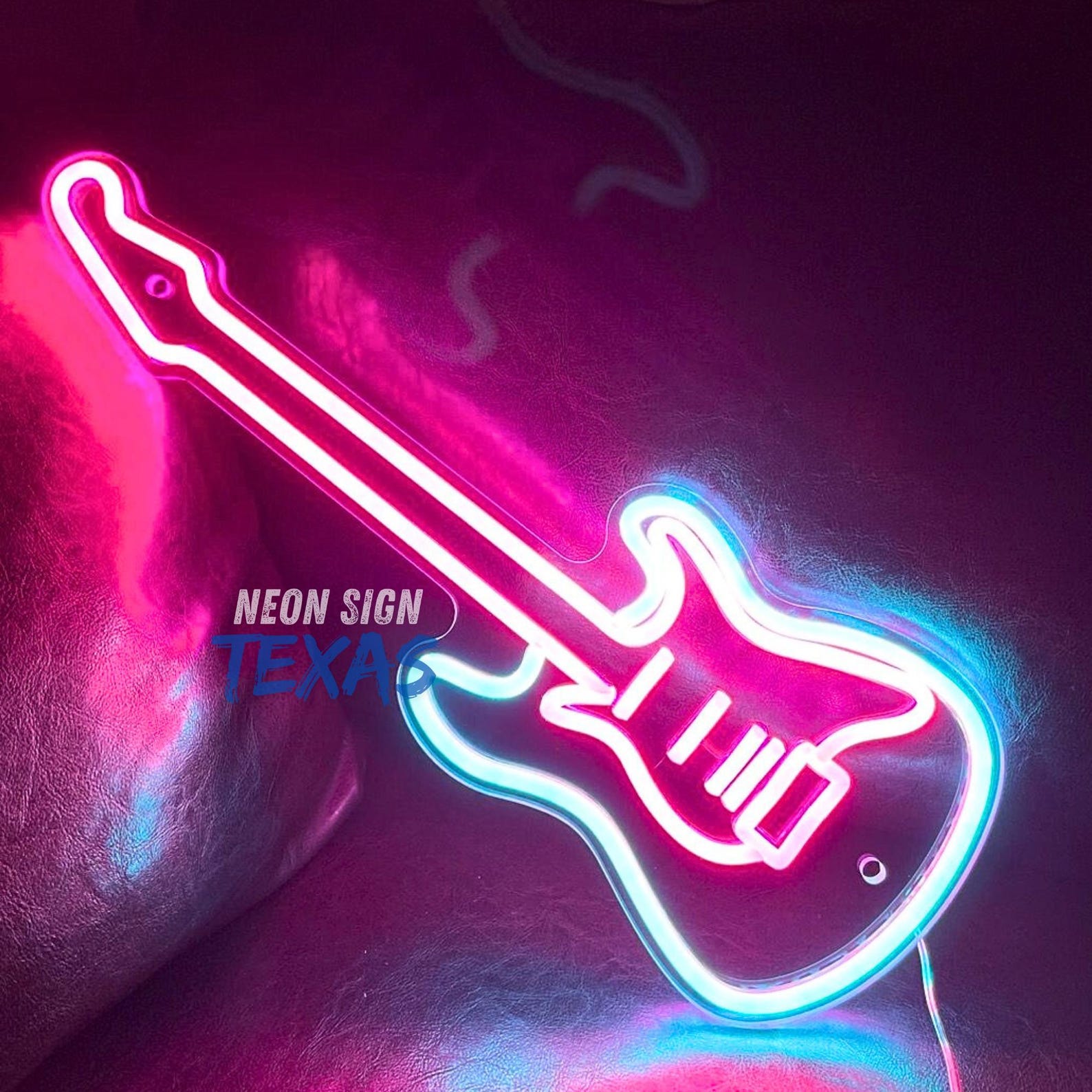Guitar Neon Sign, Guitar Decor Wall Music Room Decor Bar Neon Sign ...
