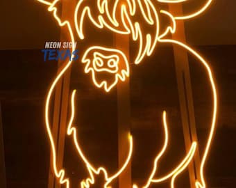 Highland Cow LED Neon Sign, Farmhouse Decor - Etsy