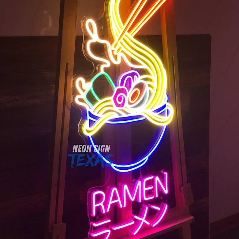 Ramen Neon Sign, Japanese Ramen Sign, Delicious Flying Noodles, Custom ...
