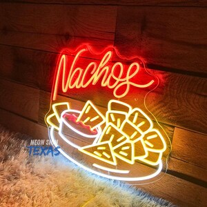Nachos Neon Sign, Cheese Sauce Neon Light, Mexican Nachos Light Sign ...