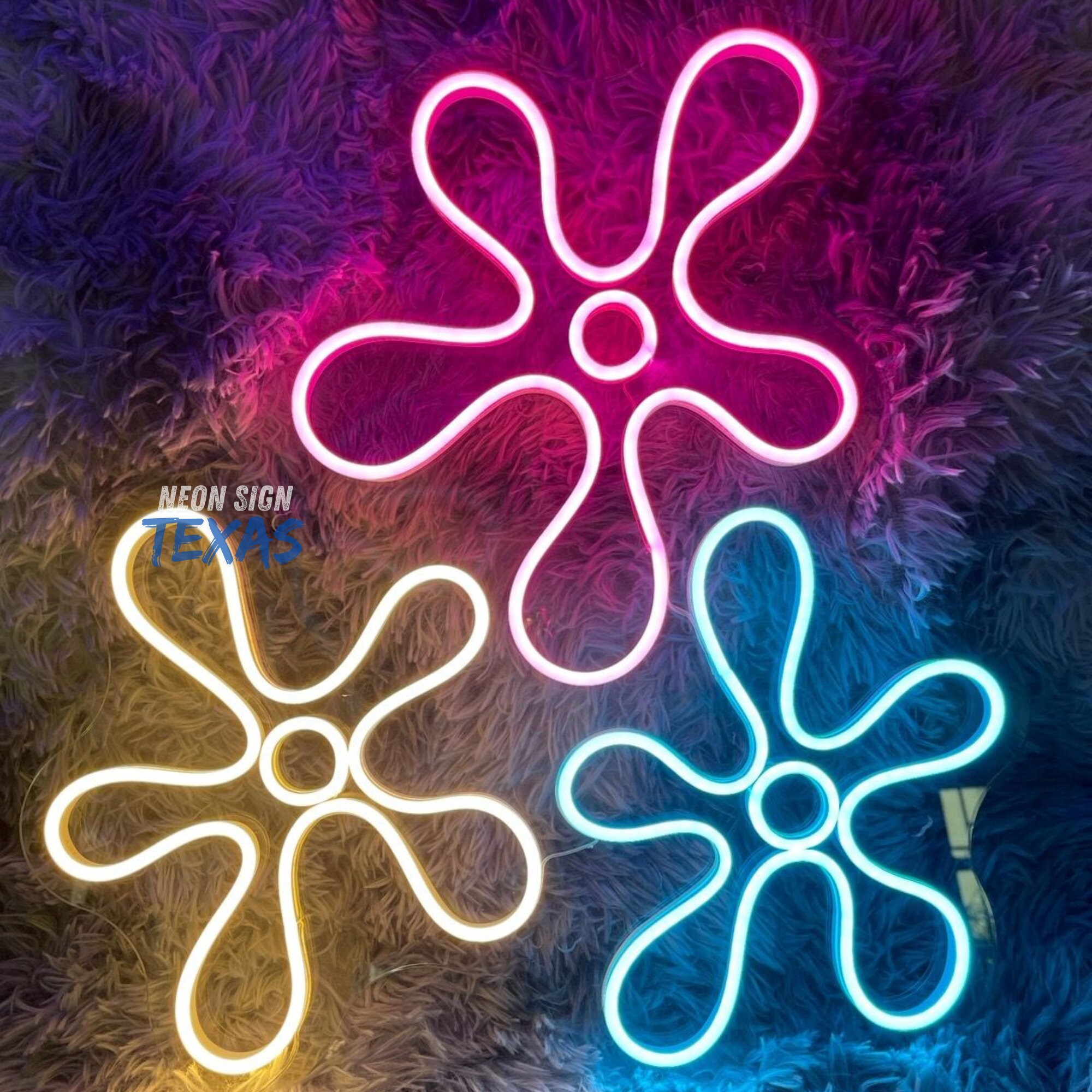 Spongebob Flower Neon Sign Popping Flowers LED Sign Spongebob Flower ...
