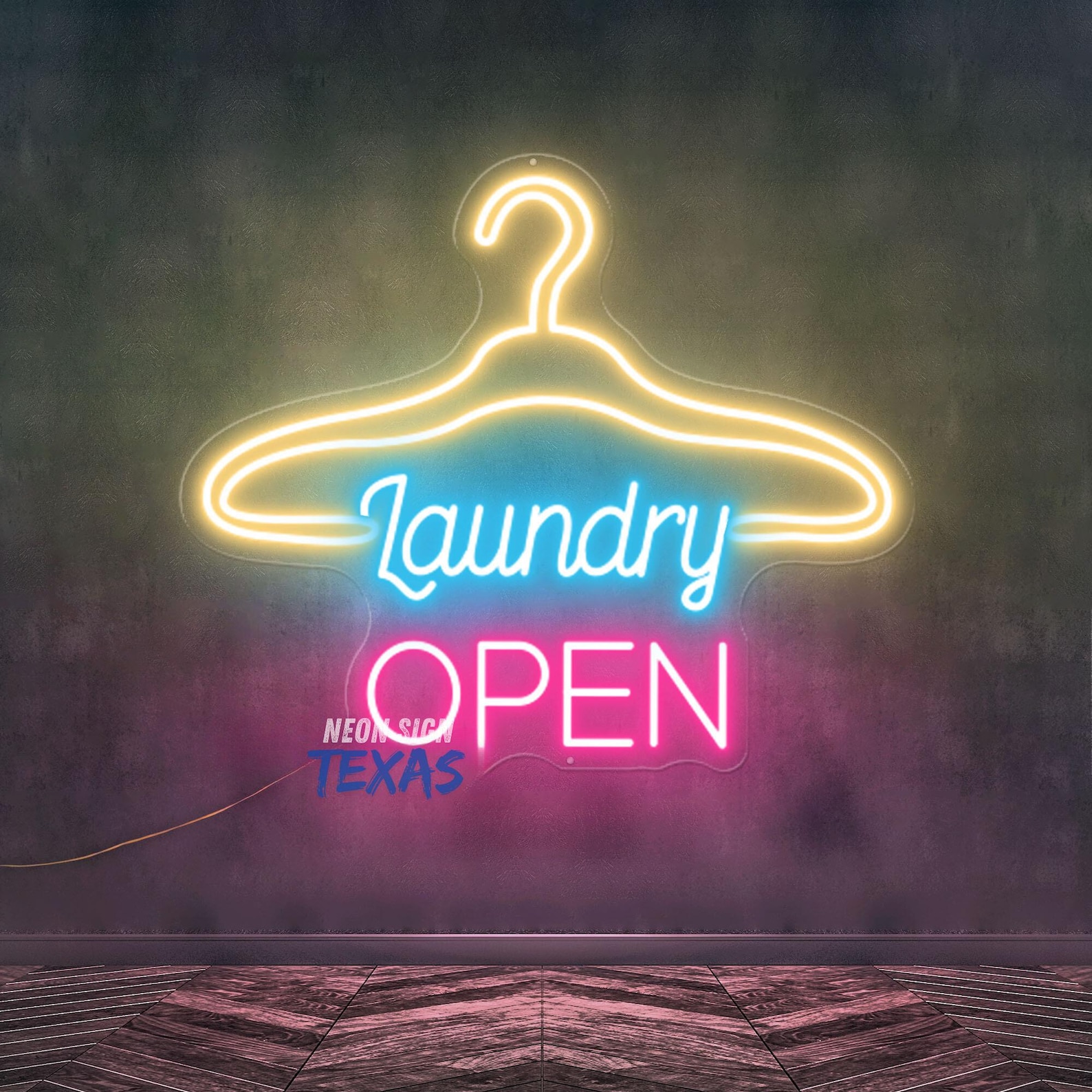 Laundry Open Neon Sign Custom Neon Sign for Clothes Shop Laundry Shop ...