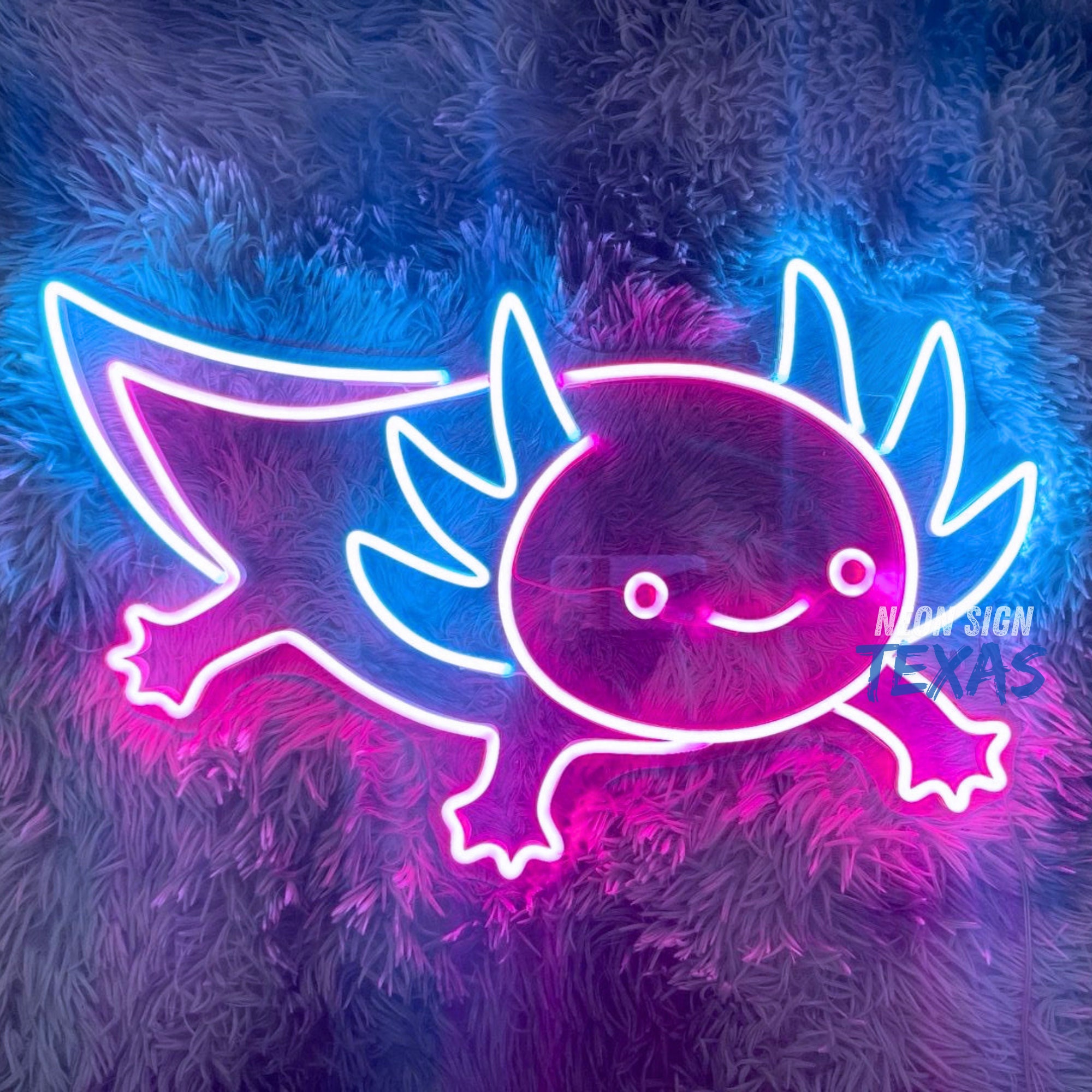 Cute Axolotl Neon Sign Axolotl Neon Light Hologram LED Light Axolotl ...
