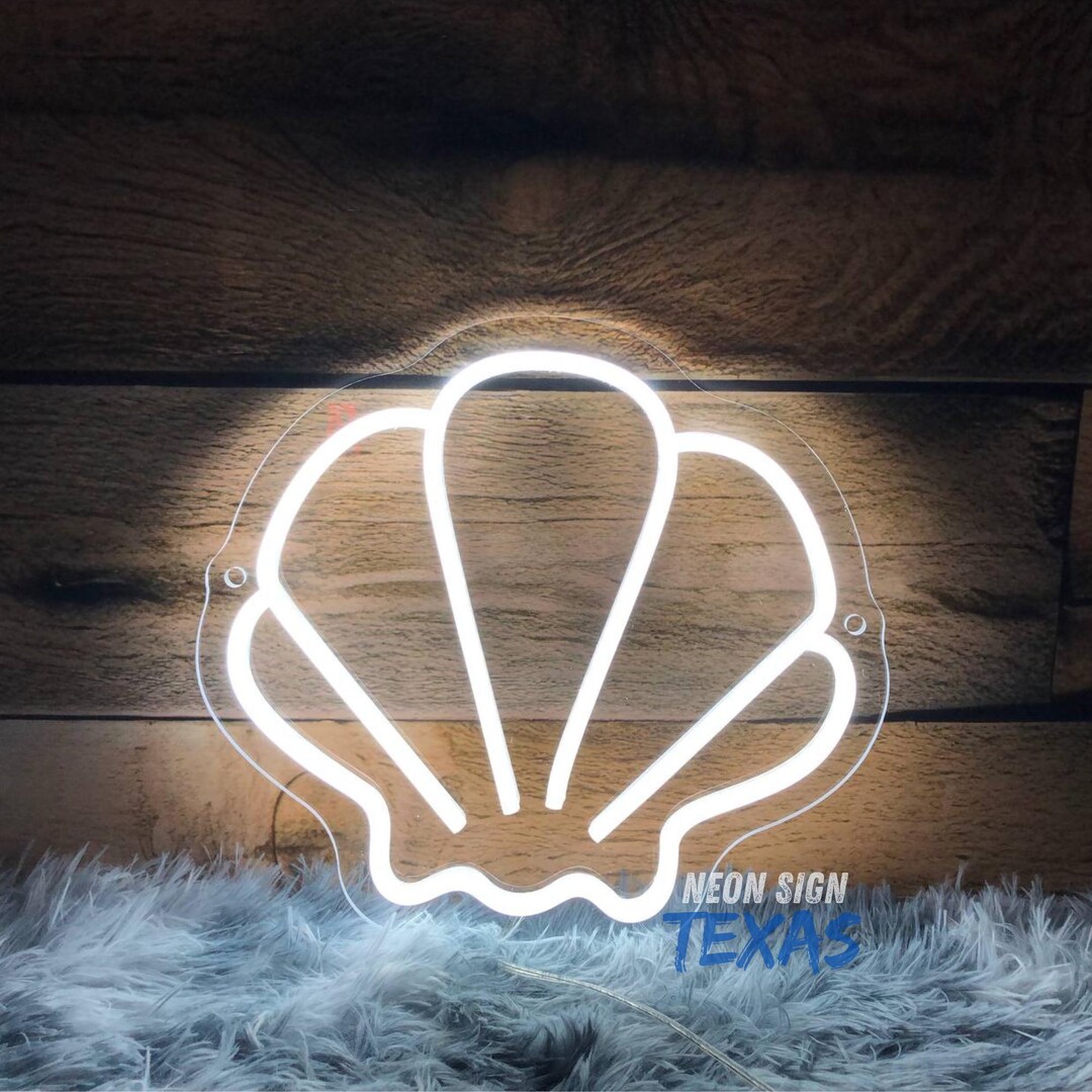Seashell Neon Sign, Wedding Decor Sign, Mermaid Shell Neon Light, Sea ...
