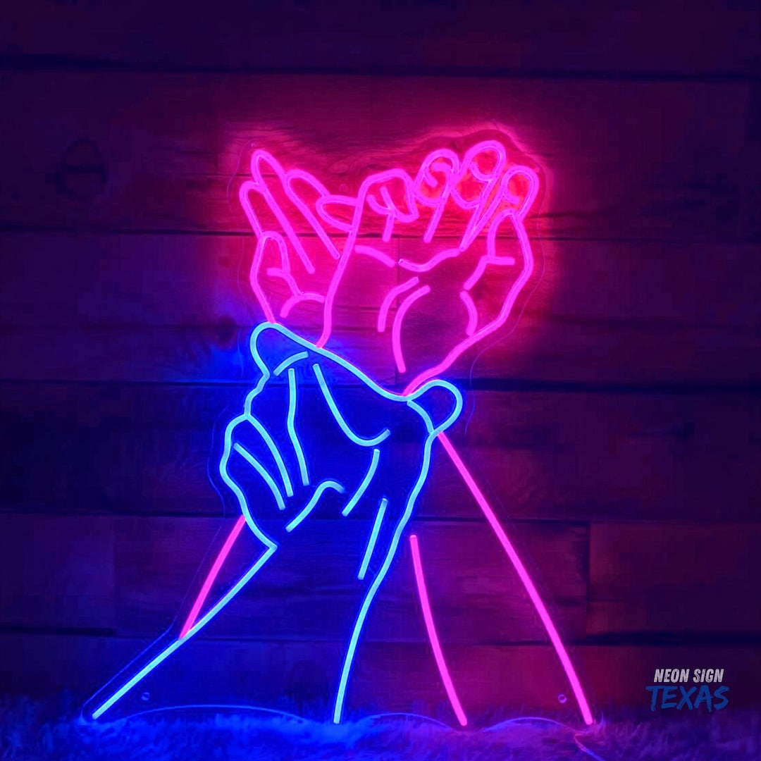 Passion Love Neon Sign Bondage LED Neon Holding Hands Light Sexy Couple ...