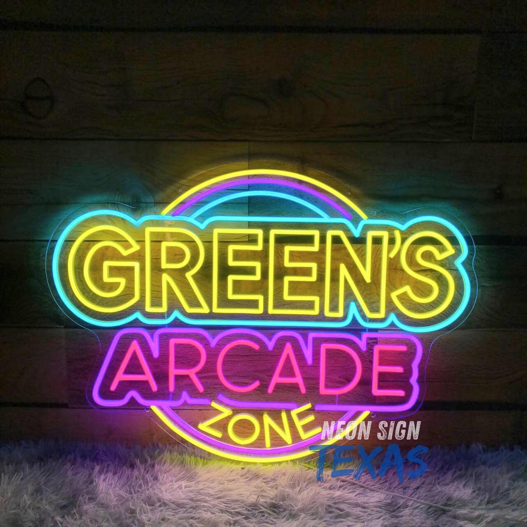 Custom Name Arcade Zone Neon Sign Arcade Wall Decor Neon Light for ...