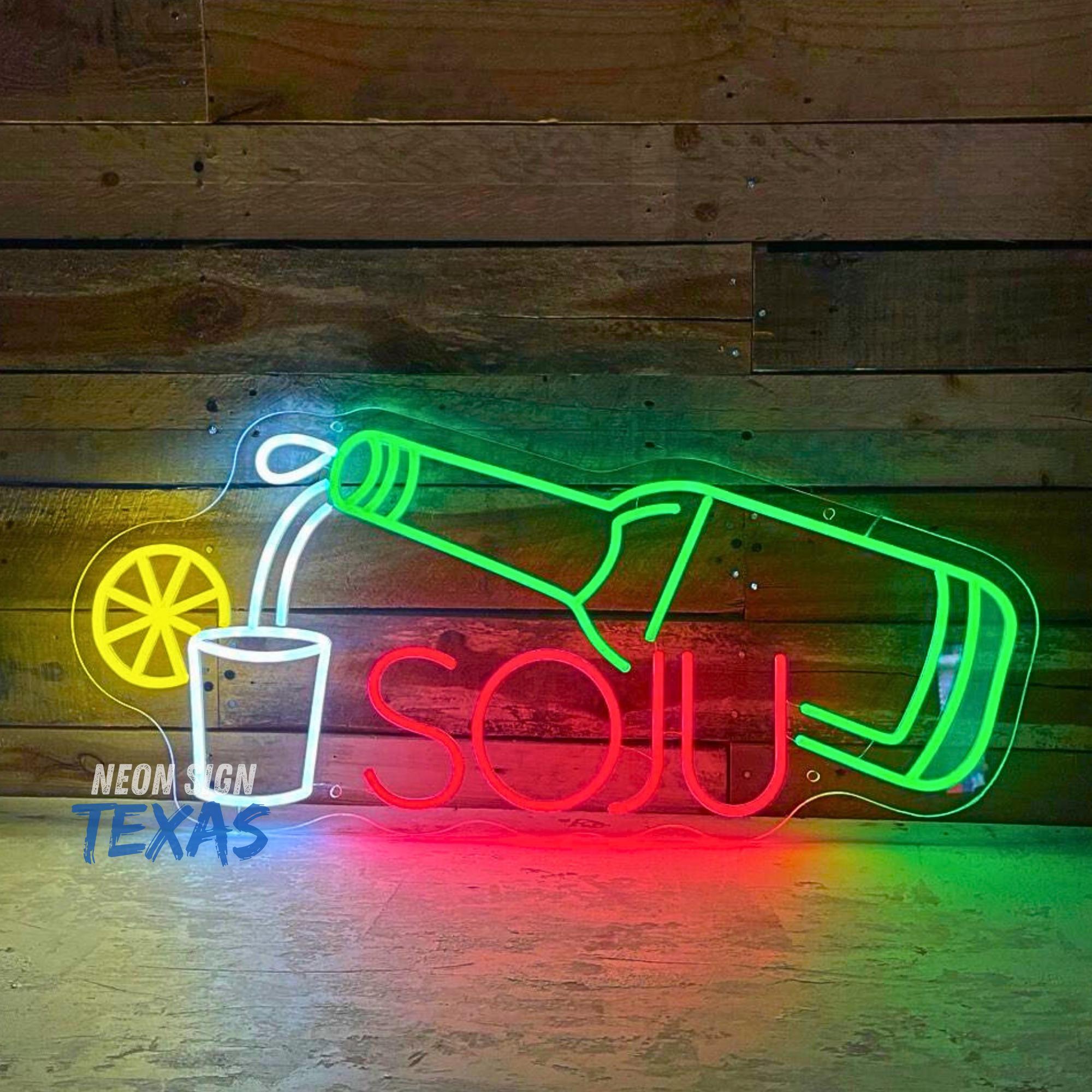 Korea Soju Neon Sign Soju Light Sign Korean Bar LED Neon Beer Garden ...