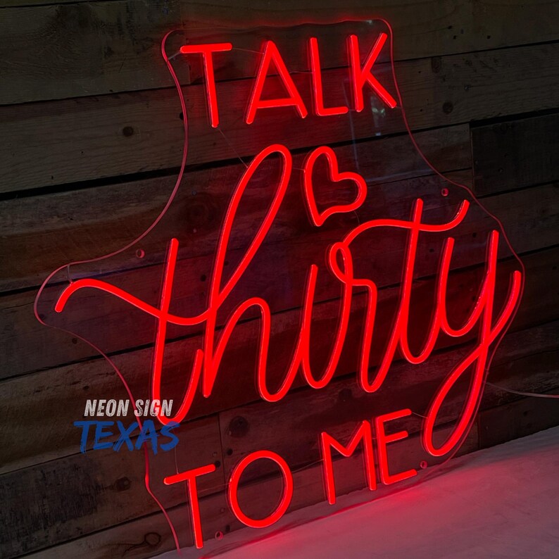 Talk Thirty to Me Neon Sign, 30th Birthday Party Decor, Happy Birthday ...