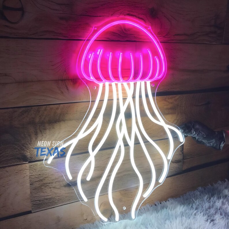 Jellyfish Neon Sign Jellyfish Neon Light Jellyfish Wall Art Marine ...