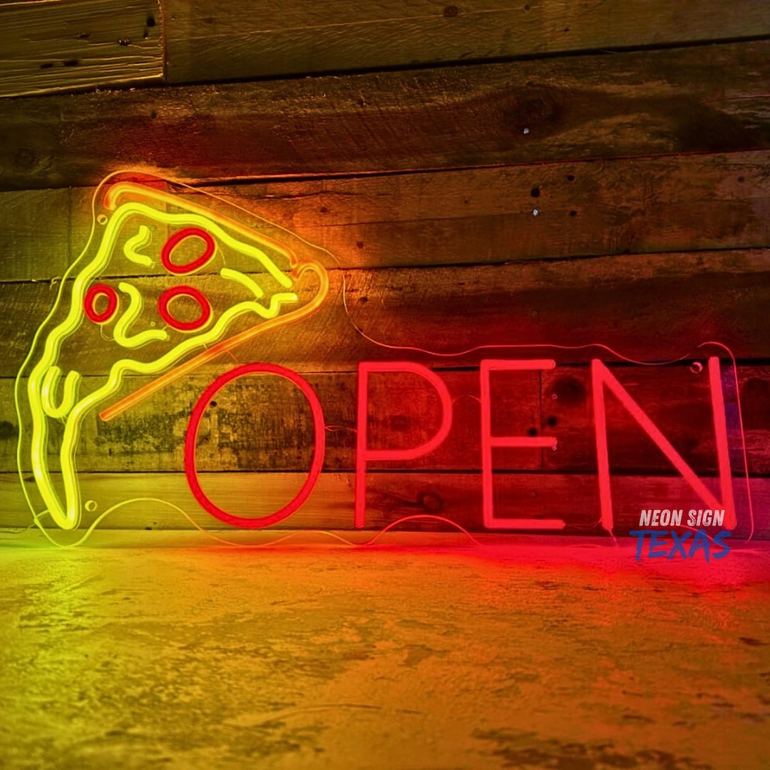 Pizza Neon Sign Open Pizza Sign, Restaurant Sign Kitchen Neon Sign Neon ...