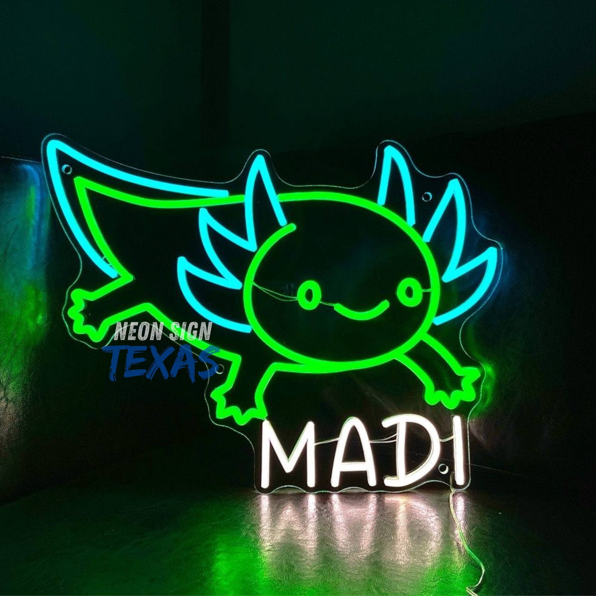 Cute Axolotl Neon Sign Axolotl Neon Light Hologram LED Light Axolotl ...