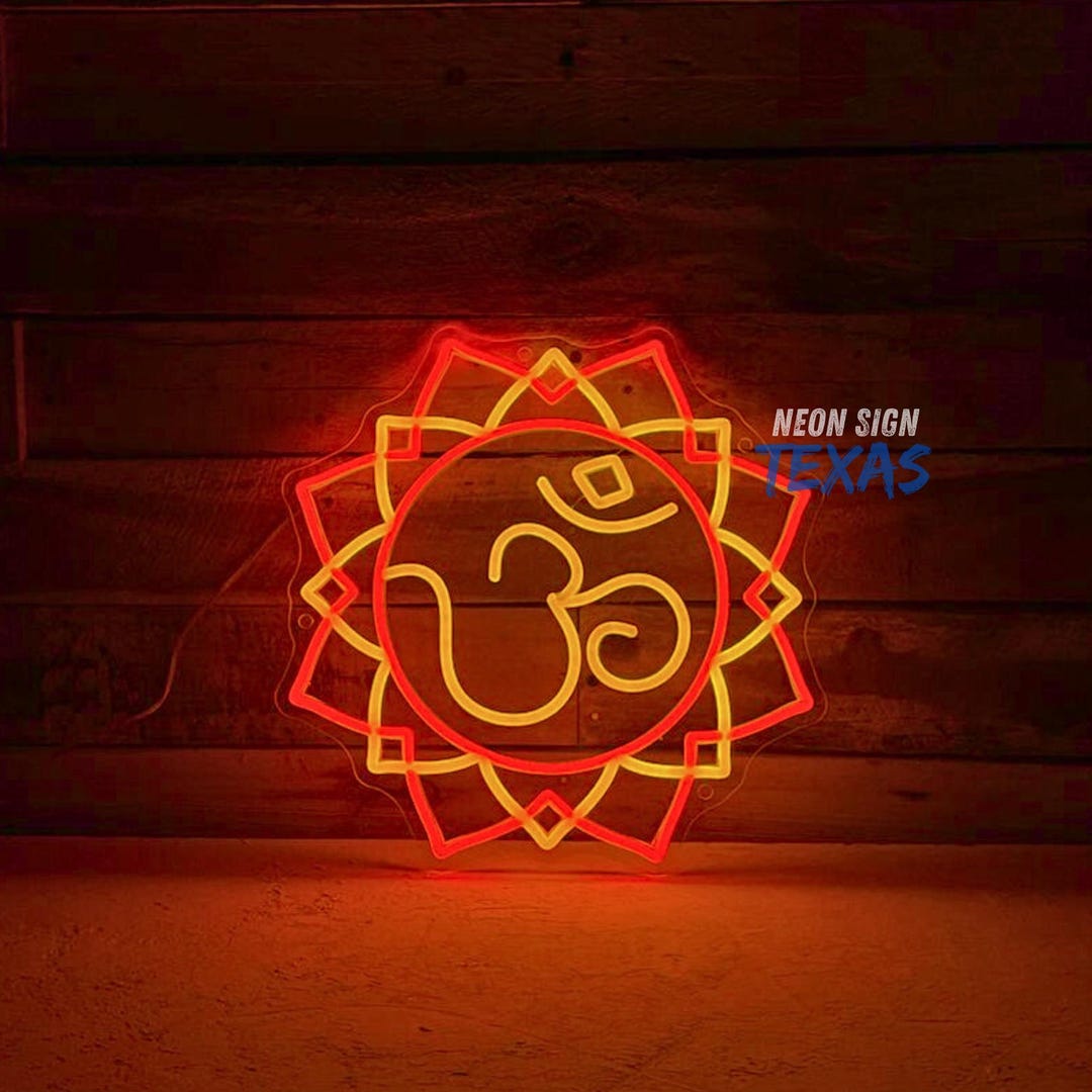 Om Symbol Neon Sign Om Namaste Neon Sign Yoga Symbol LED Neon Aum Wall ...