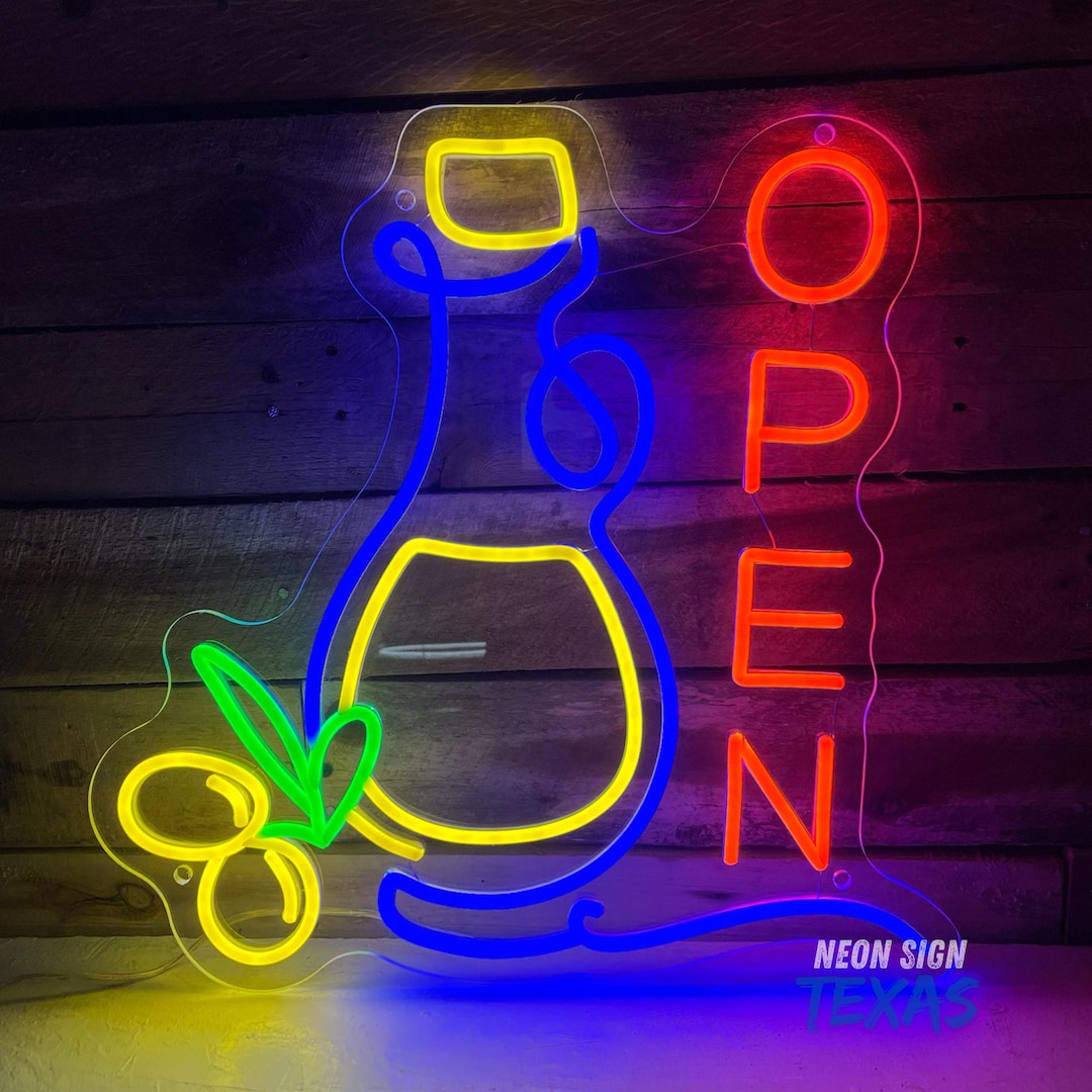 Olive Oil Neon Sign, Olive Store Decor, Olive Oil Light, Welcome Sign ...