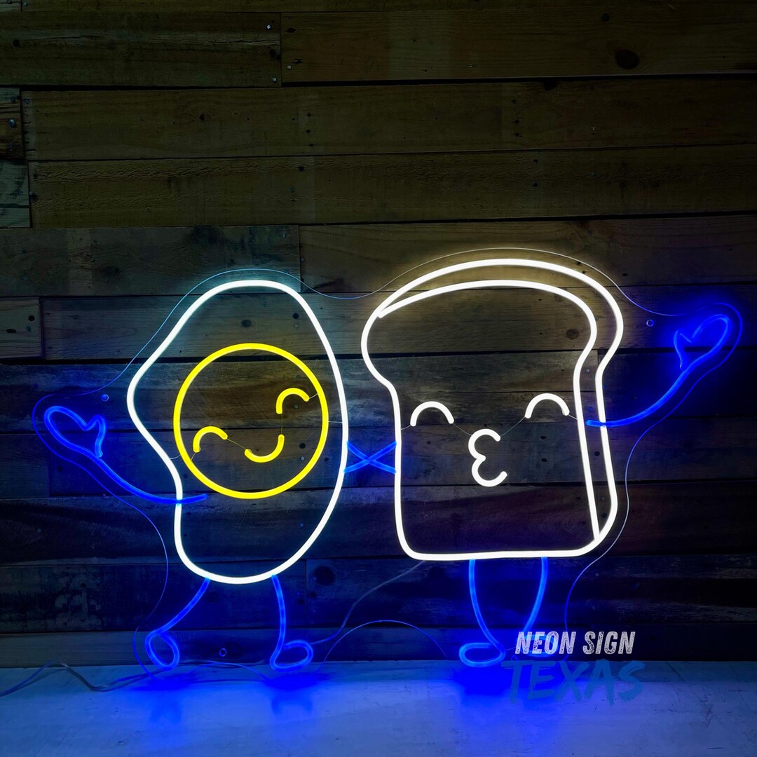 Cute Toast Neon Sign Kawaii Breakfast Gift Kids Room Kitchen Decor ...