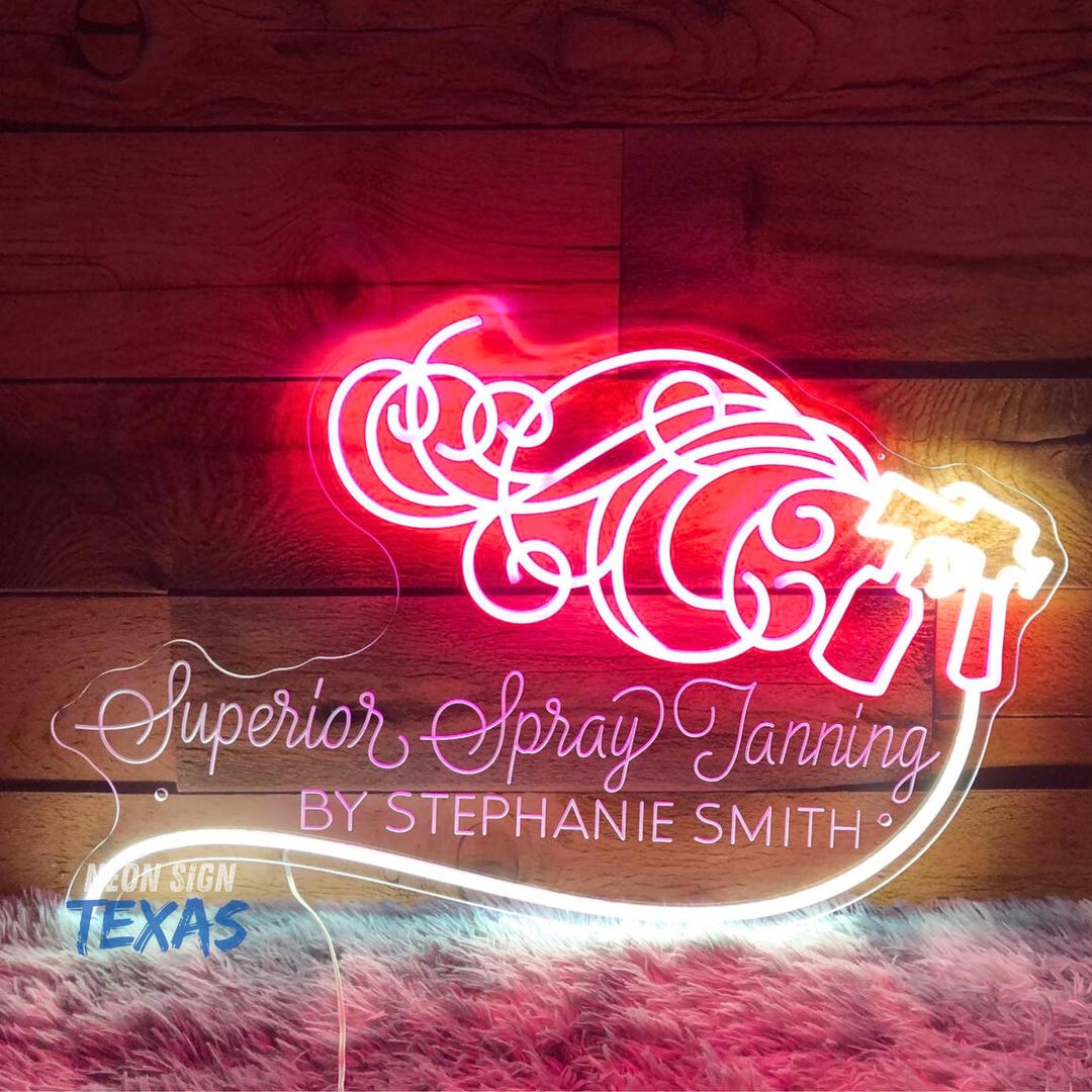 Custom Name Spray Tan Neon Sign, Spray Tanning Led Sign, Spray Tan ...