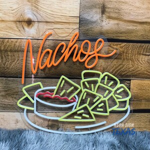 Nachos Neon Sign, Cheese Sauce Neon Light, Mexican Nachos Light Sign ...