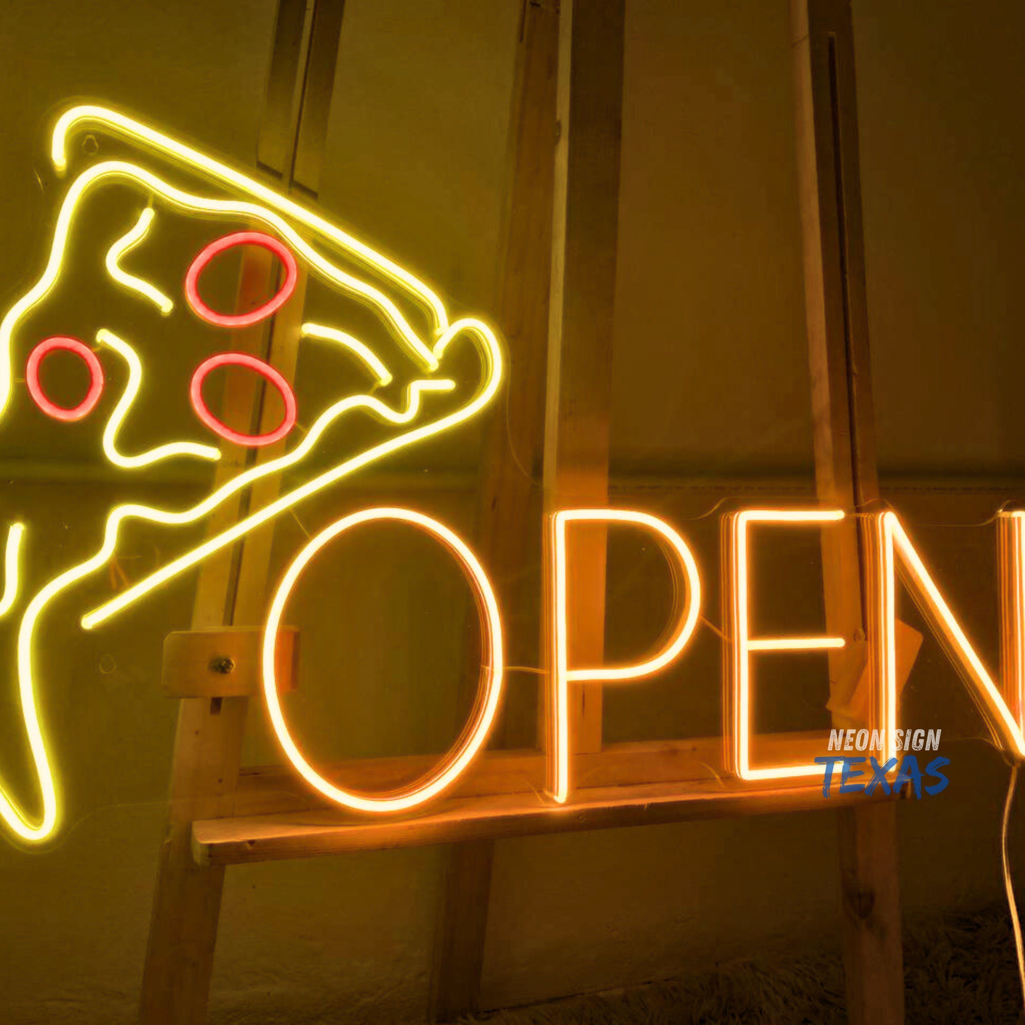 Pizza Neon Sign Open Pizza Sign, Restaurant Sign Kitchen Neon Sign Neon ...