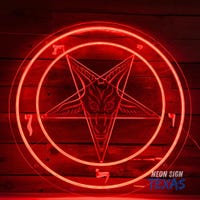 666 Led Inverted Pentagram Sign, 666 Pentagram Neon Sign, Baphomet Home ...
