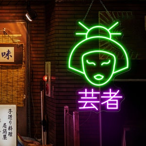 Custom Japanese Geisha Neon Sign Geisha Room Led Sign Japanese Geisha ...