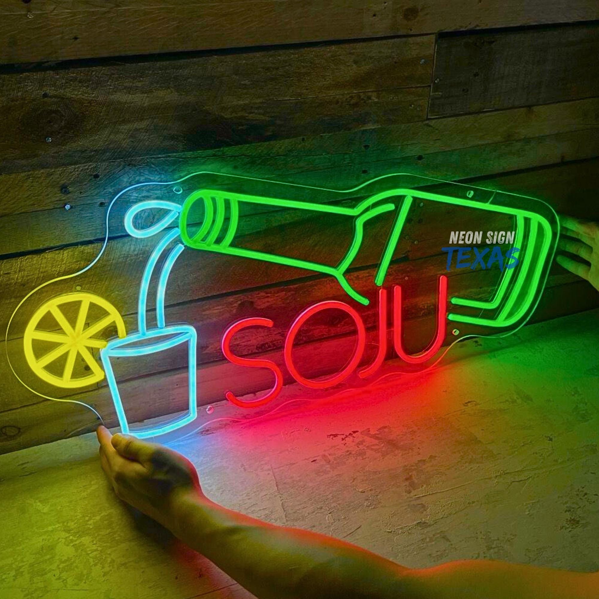 Korea Soju Neon Sign Soju Light Sign Korean Bar LED Neon Beer Garden ...