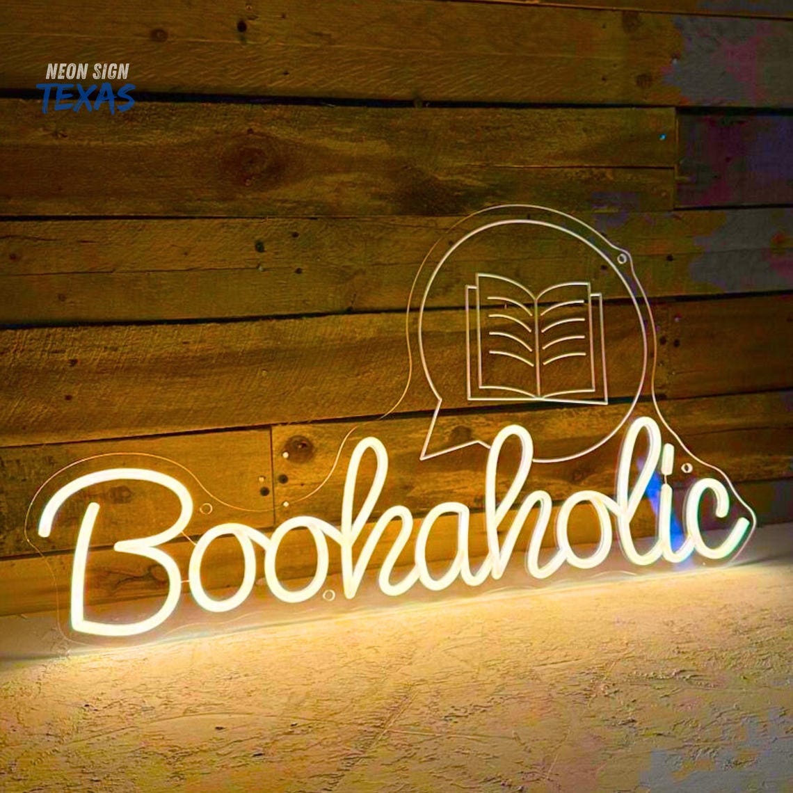 Bookaholic Neon Sign Book Enthusiast Neon Light Books Led Sign Book ...