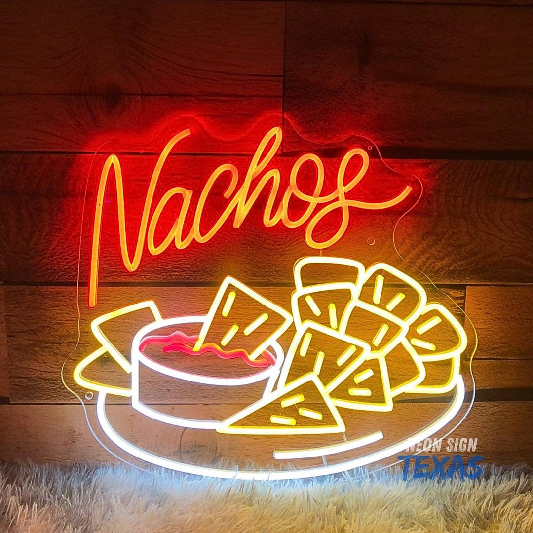 Nachos Neon Sign, Cheese Sauce Neon Light, Mexican Nachos Light Sign ...