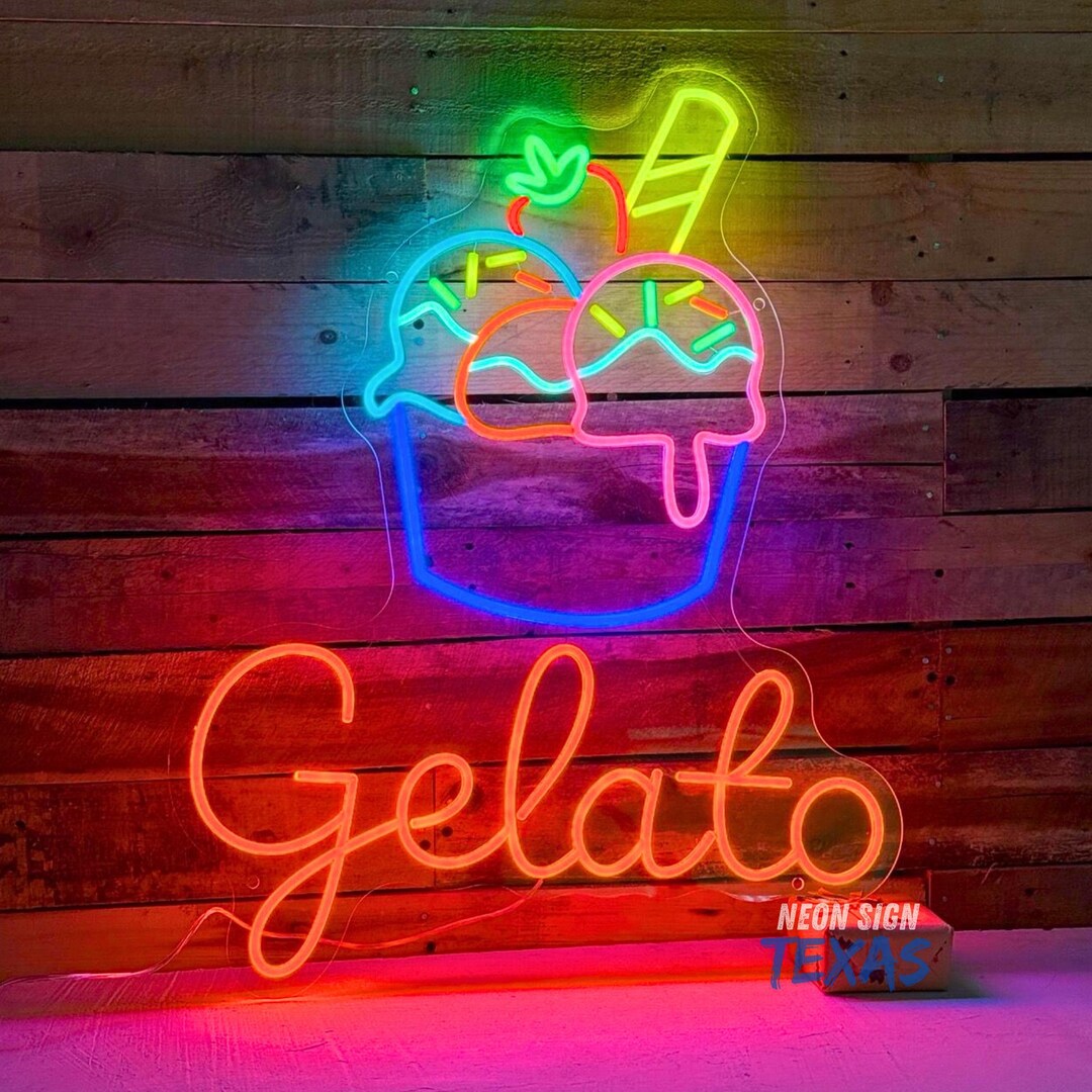 Gelato Neon Sign, Ice Cream Led Sign,custom Led Sign, Ice Cream Shop ...