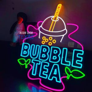 Bubble Tea Neon Sign, Milk Tea Led Sign, Birthday Gifts, Neon Sign Boba ...