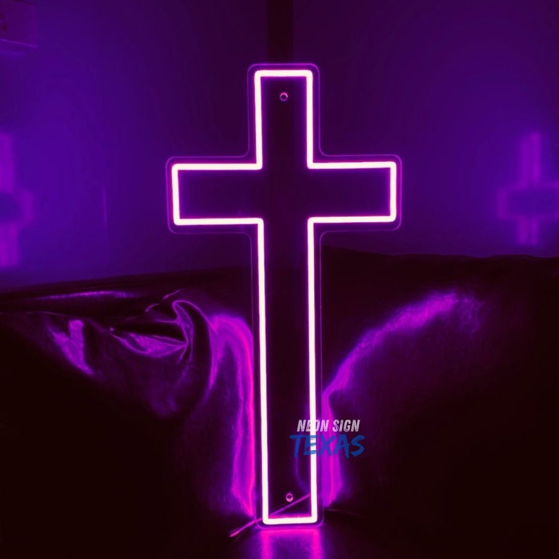 Cross Neon Sign LED Cross Sign Light Neon Cross Light Red Neon Cross ...