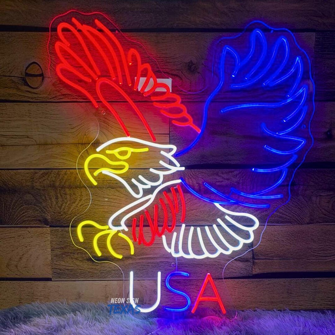 USA Eagle Neon Sign 4th July Neon Light 1776 USA Neon Proud American ...