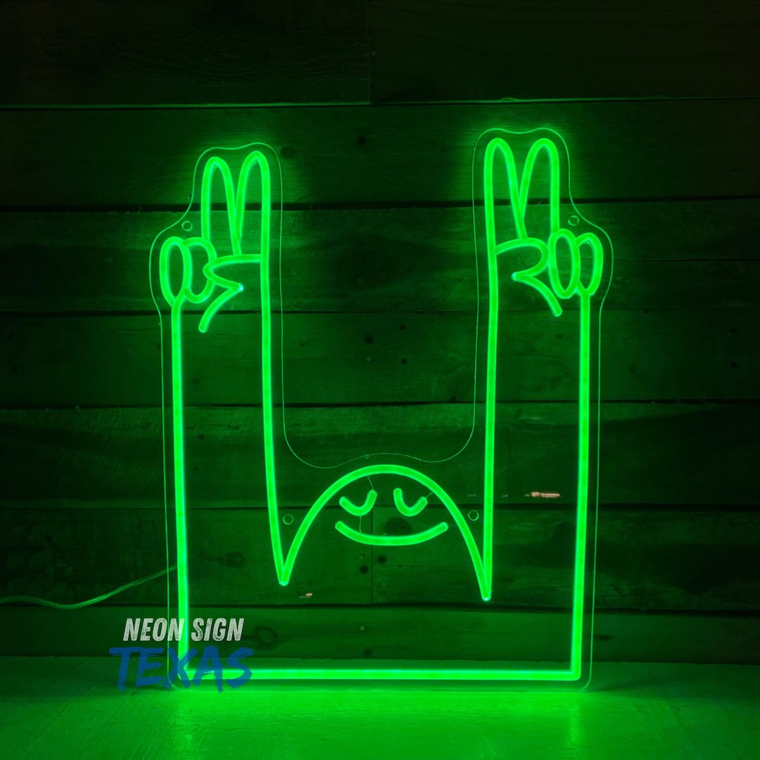 Peace Out Dude Neon Sign, Peace Sign Decor Finger Peace Sign Wall Sign ...