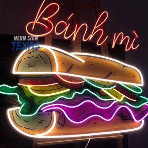 Vietnamese Banh Mi Neon Sign Banh Mi Neon Light Asian Restaurant Wall ...