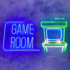 Arcade Neon Sign Game Room Neon Sign Custom Arcade Neon Sign Game Room ...