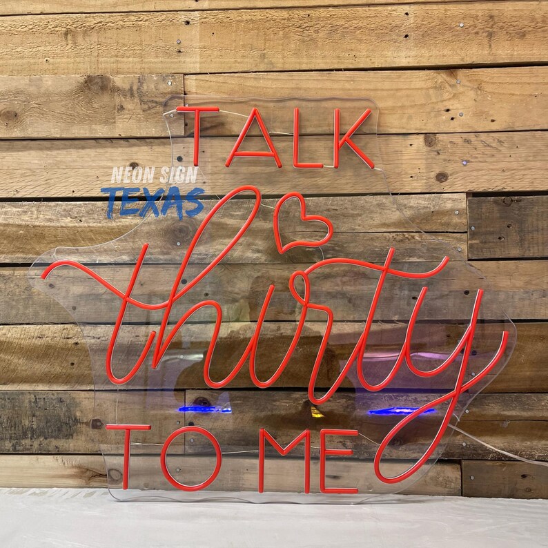 Talk Thirty to Me Neon Sign, 30th Birthday Party Decor, Happy Birthday ...
