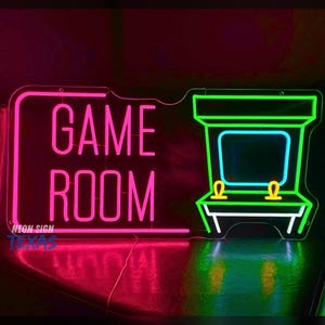 Game Room Sign, Game Room Decor Sign Custom, Party Wall Decor, Neon Led ...