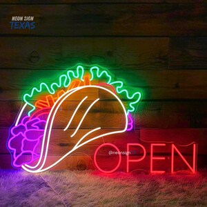 Custom Neon Sign for Tacos and Burritos Restaurant Tacos Neon Sign ...