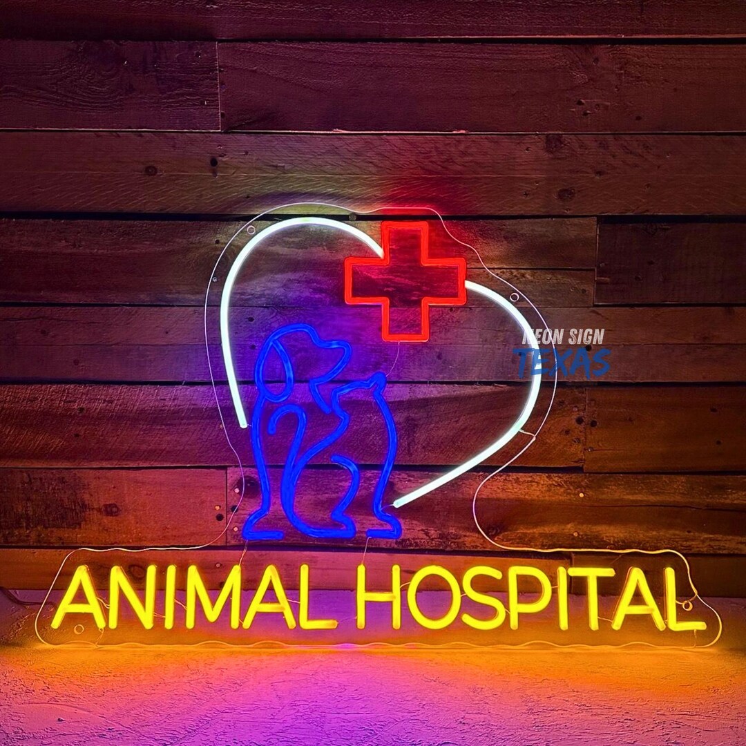 Animal Hospital Neon Sign Pet Health Neon Light Vet Wall Art Petcare ...