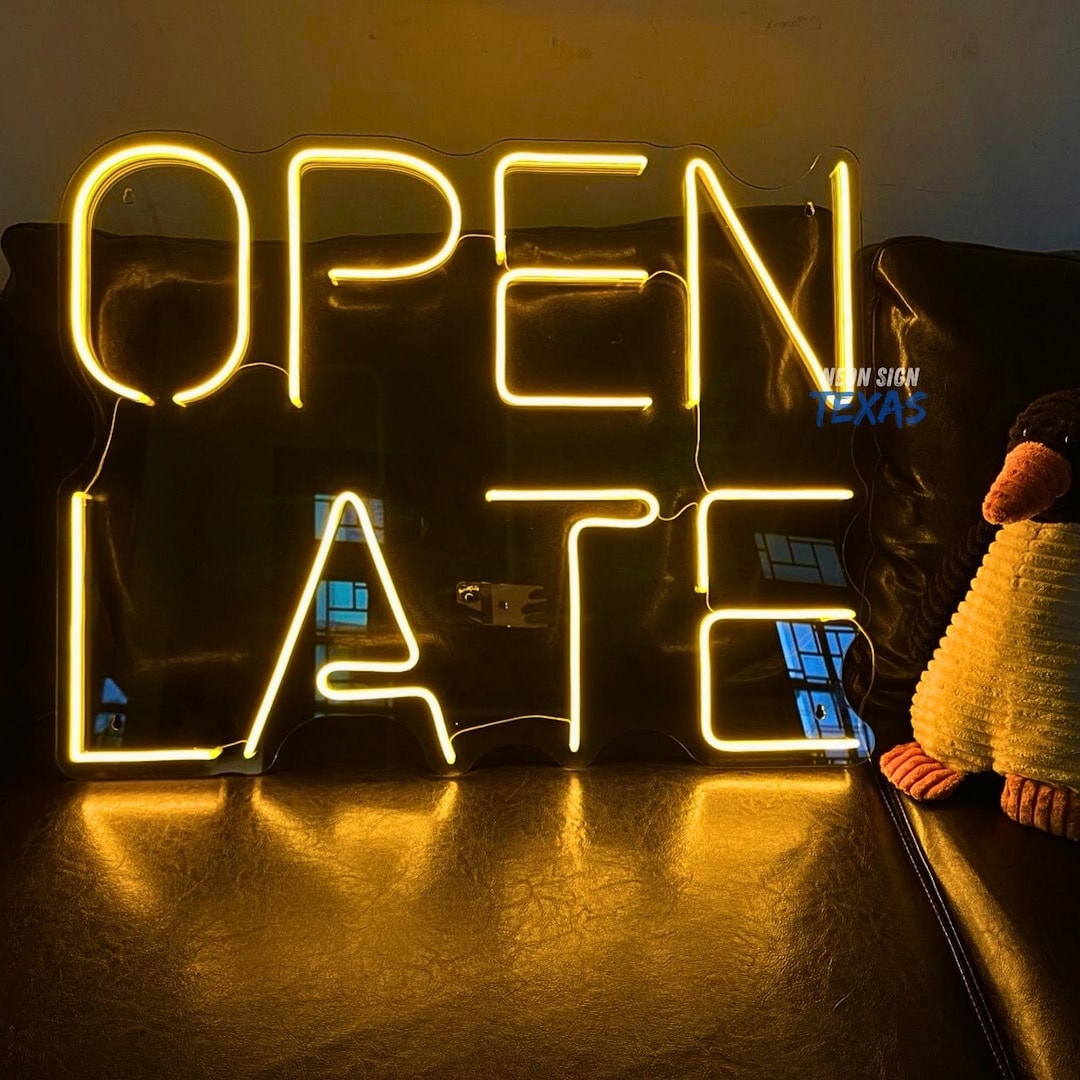 Open Late Neon Sign, Open Neon Bar, LED Open Sign, Open Sign for ...