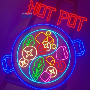 Hot Pot Neon Sign Chinese Food Sign Restaurant LED Sign Custom Chinese ...