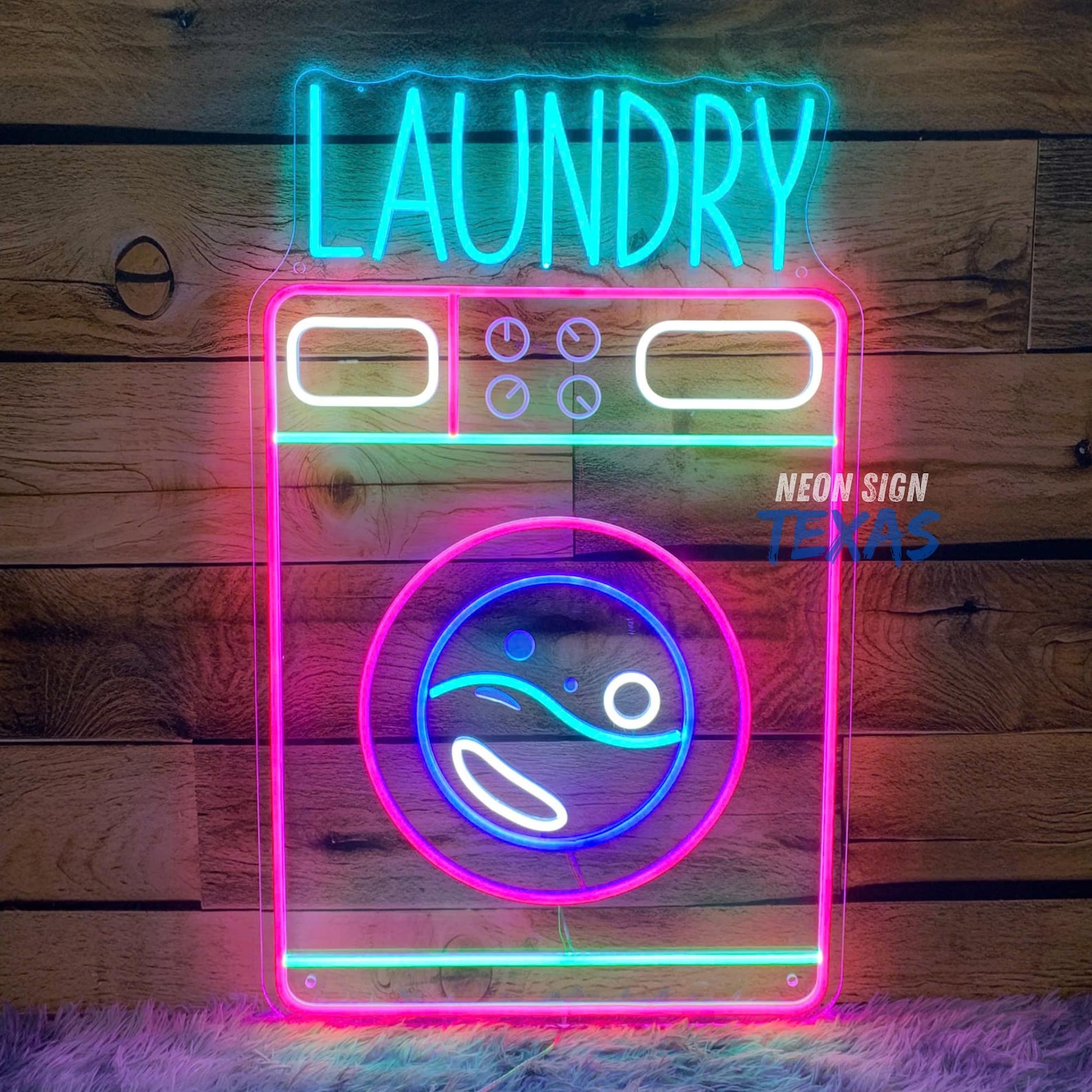 Laundry Neon Sign Laundromat Led Neon Sign Washing Machine Light Sign ...
