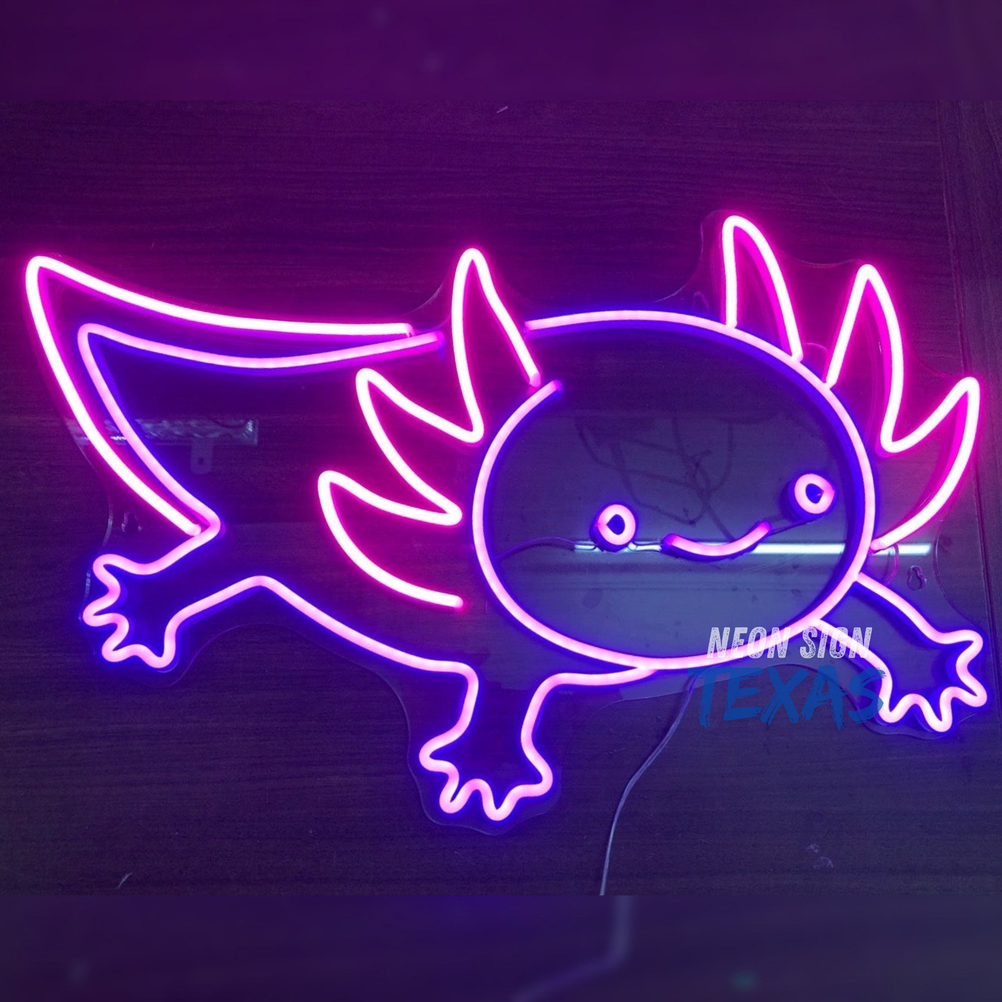 Cute Axolotl Neon Sign Axolotl Neon Light Hologram LED Light Axolotl ...