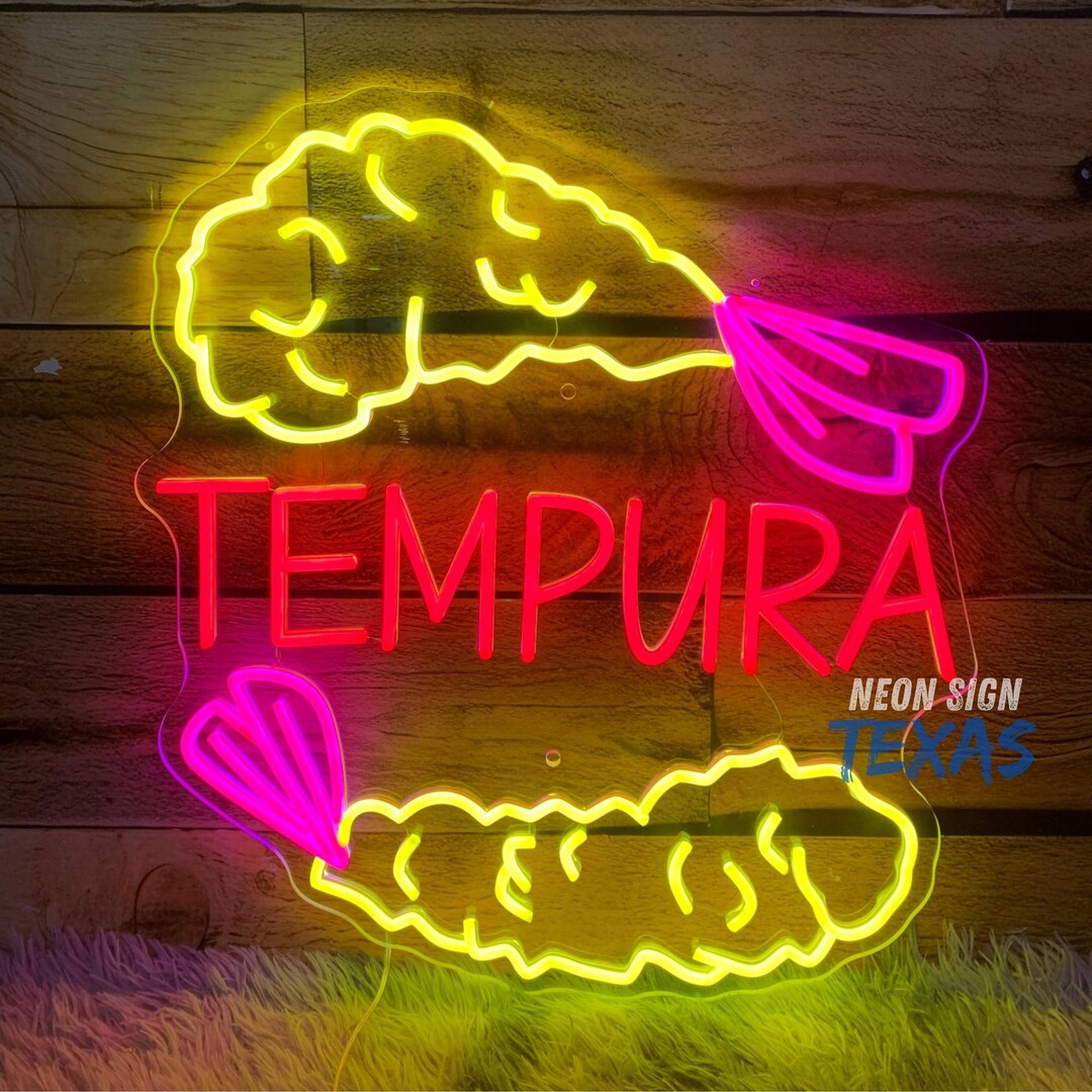 Tempura Neon Sign, Seafood Neon Sign, Custom Food Neon Sign, Japanese ...