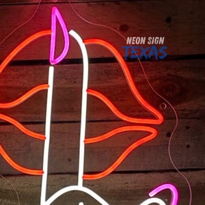 Shut up Lip Neon Sign Secret Lip LED Sign Hush Sign Secret Finger on ...