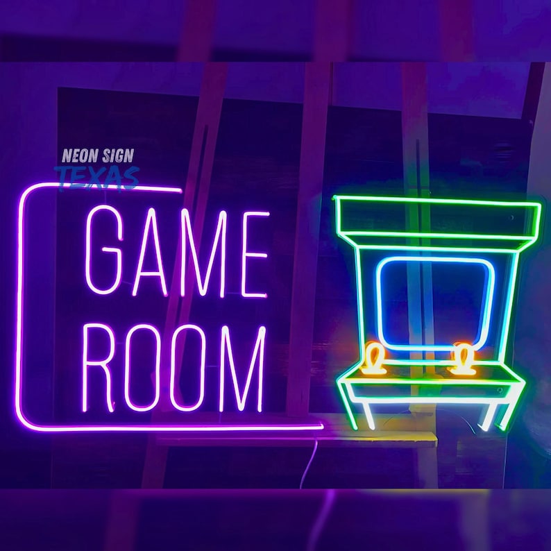 Arcade Neon Sign Game Room Neon Sign Custom Arcade Neon Sign Game Room ...