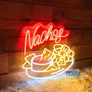 Nachos Neon Sign, Cheese Sauce Neon Light, Mexican Nachos Light Sign ...