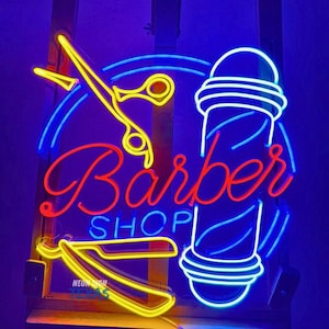 Barber Shop Neon Sign Custom Barber Shop Name Sign Barber Neon Light ...